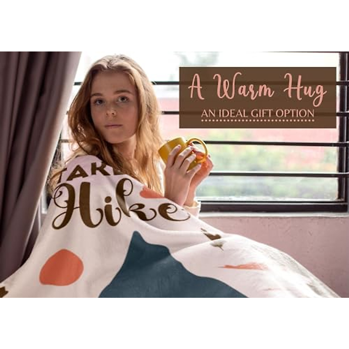 Cool Hiking Gifts for Women, Men, Couples, Throw Blanket for Hikers for Christmas, Birthday - 50" x 65" Take a Hike