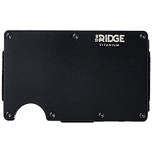 The Ridge Titanium Money Clip, Wallet Thinner Than Smartphones, Black