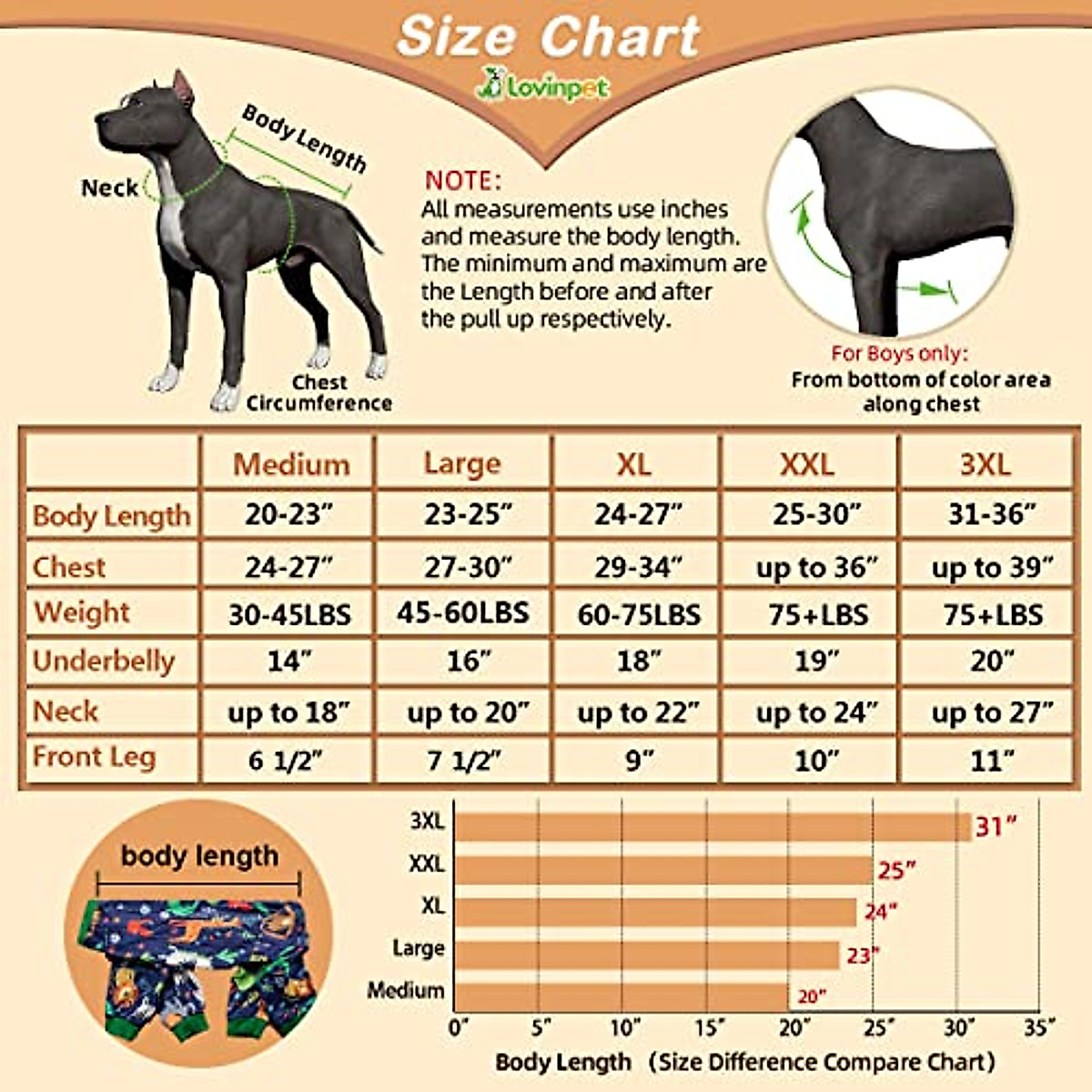 LovinPet Big Dog Outfits, Anti Licking, Dog Wound Care/Surgery Recovery Clothes, Lightweight Stretch Jersey Knit, Animal Kingdom Blue Print, Large Breed Dog Clothes, Pet PJ's/Medium
