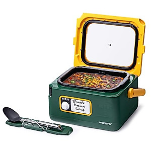 Presto 06019 8-Quart Nomad Traveling Slow Cooker, Locking Lid, Dry Erase Board, Green/Gold