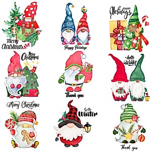 540 Pieces Gnome Xmas Envelope Stickers, Merry Christmas Stickers Christmas Adhesive Envelope Seal Stickers Round Christmas Label Tags for Xmas Card Holiday Gift Decor, 1.2 Inch