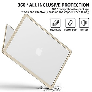 Batianda Ultimate Protection Case for M3 MacBook Air 15 inch 2024 A3114 2023 Model M2 A2941 Matte Carbon Fiber Edges Shockproof Anti-Scratch and Anti-Fingerprint with Keyboard Cover Protector, Khaki