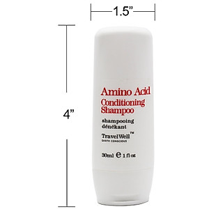 Travel Well Hotel Shampoo and Conditioner Supplies for Guests 2 in 1, 1.0 Fl Oz/30ml, Individually Wrapped 50 Bottles per Box | Travel Size Toiletries | Hotel Toiletries Bulk Set