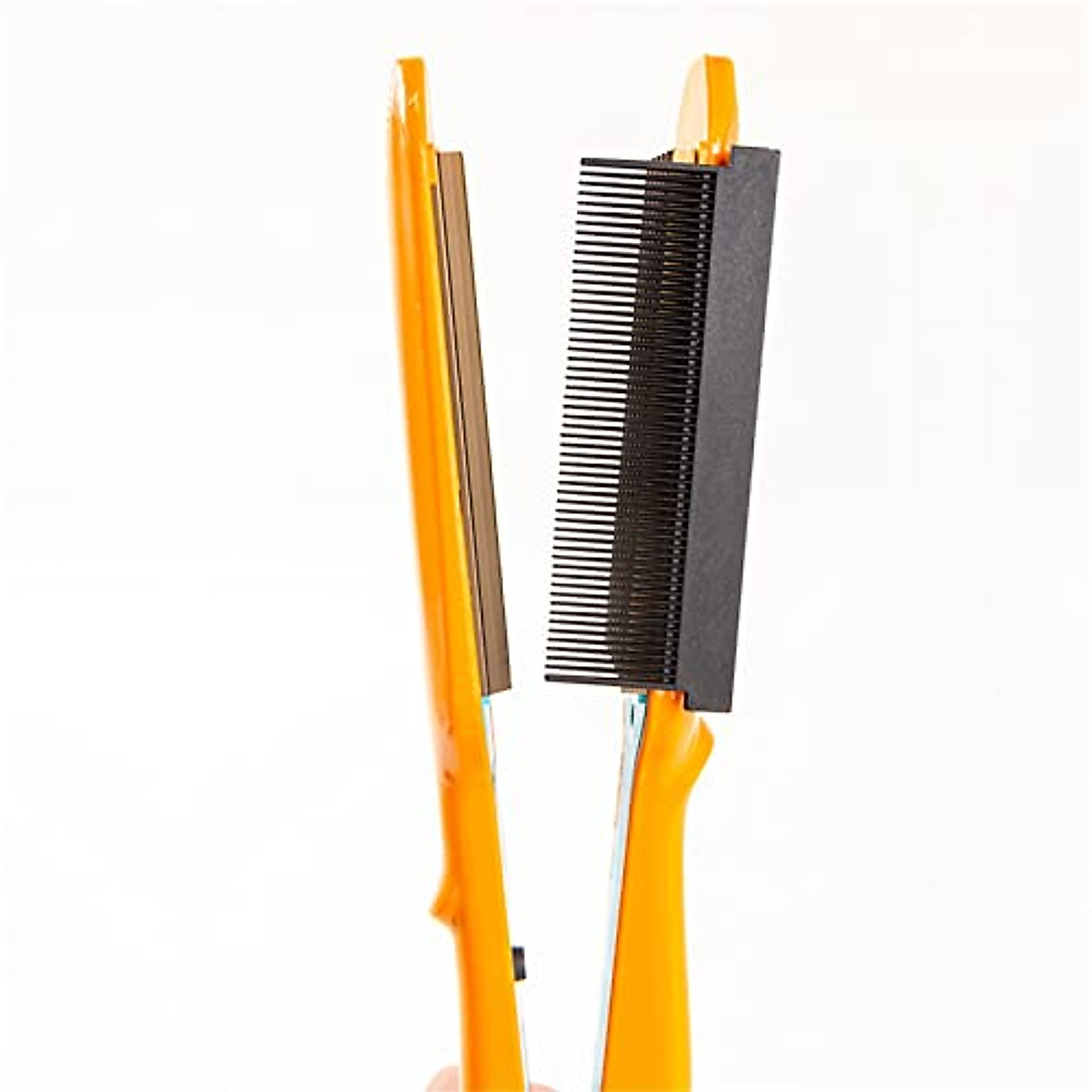 Barber Straightening Comb Attachment for Hair - Hair Straightener Comb, Hair Straightening Comb Attaches to Flat Iron for Low and high Temperature, Styling Comb for Hair Stylist Tool (Black, 1pc)