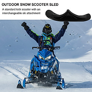 BESPORTBLE Ski Scooter Snow Sled Attachment Scooter Sled Ski Fold Sled Kids Scooter Attachment