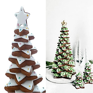 Vokop Star Cookie Cutter Set-5 Pack Stainless Steel Five-Pointed Star Biscuit Molds Fondant Cake Cookie Cutter Set Pastry Mold