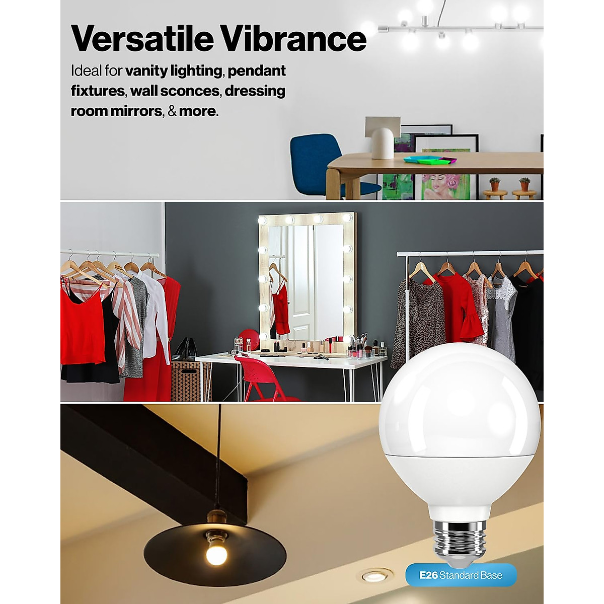 Sunco 4 Pack Vanity Globe Light Bulbs G25 LED for Bathroom Mirror, High Output 1000 LM, 100W Equivalent 11W, 5000K Daylight, Dimmable, E26 Base, Round Frosted Decorative Bulb