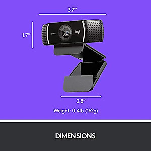 Logitech C922x Pro Stream Webcam – Full 1080p HD Camera