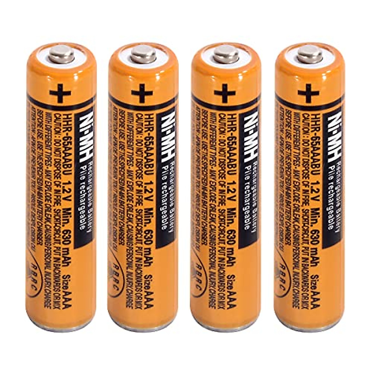 pingju NI-MH AAA Rechargeable Battery 1.2V 630mah 4-Pack AAA Batteries for Panasonic Cordless Phones, Remote Controls, Electronics