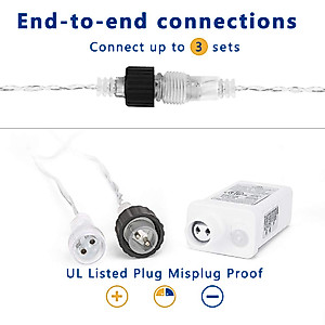 Joomer 12ft x 5ft 360LED Orange Halloween Net Lights Outdoor Mesh lights, 8 Modes Timer Connectable Waterproof Bush Lights Mesh Netting Lights for Halloween Outdoor Decorations (Clear Wire)