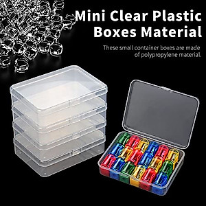 Rcybeo 16 Pcs Small Plastic Storage Containers with Lids, 4.5x3.4 Inches Craft Organizers Small Plastic Boxs for Collecting Small Items, Beads, Jewelry, Crafts Accessories, Game Pieces, Business Cards,Tools