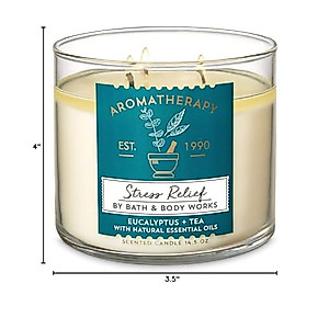 Bath and Body Works Aromatherapy Stress Relief - Eucalyptus Tea 3-Wick Candle (2019 Edition)