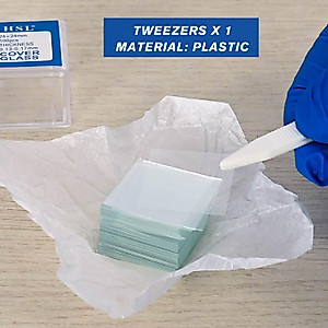 HSL Microscope Slides and Covers,24x24mm Square Cover Glass 100pcs and 50cps Blank Ground Edge Glass Slides for Monocular Binocular Trinocular Microscope lab coverslips Cover Slips Kids Adults.