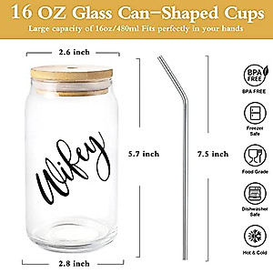 Bridal Shower Gift - Bride To Be Gifts - Wife Gifts, Bridal Gifts, Engagement Gifts For Women, Bride, Fiancee, Wifey - Gifts Anniversary For Wife - Bachelorette Party Decorations - 16 Oz Coffee Glass