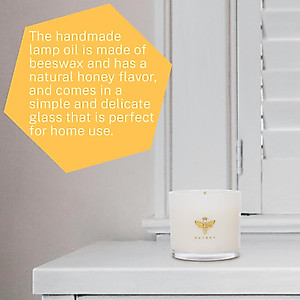 DEYBBY Beeswax Jar Candle - Pure Beeswax Candles in White Glass - Handpour Candle with Natural Honey Scent, 22-24 Hours Burning