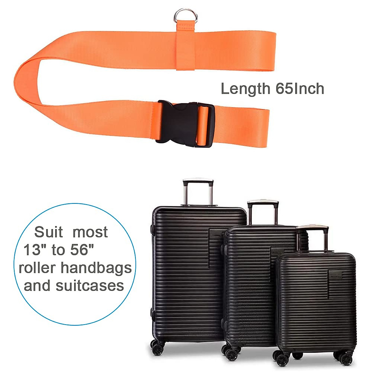 Addabst Car Seat Travel Belt, Adjustable Car Seat Travel Strap, Car Seat Luggage Strap for Transport Kid Car Seat (Orange)