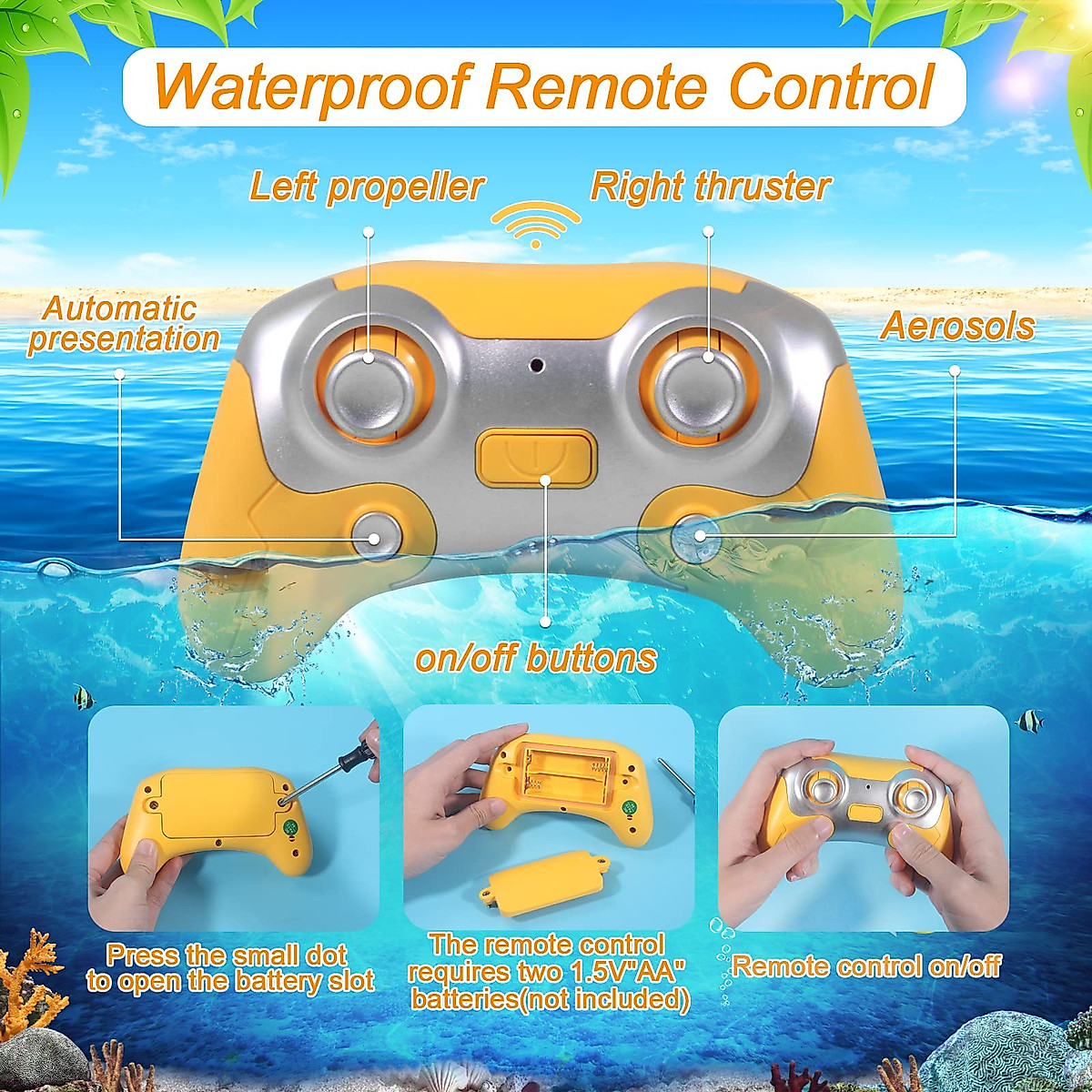 Remote Control Boat for Pools and Lake Toys, RC Spray Gasboat, LED Light Water Toy, Fast RC Boats for Adults and Kids, 2.4GHZ Remote Control, Upgrade Swimming Pool Toy for Boys and Girls
