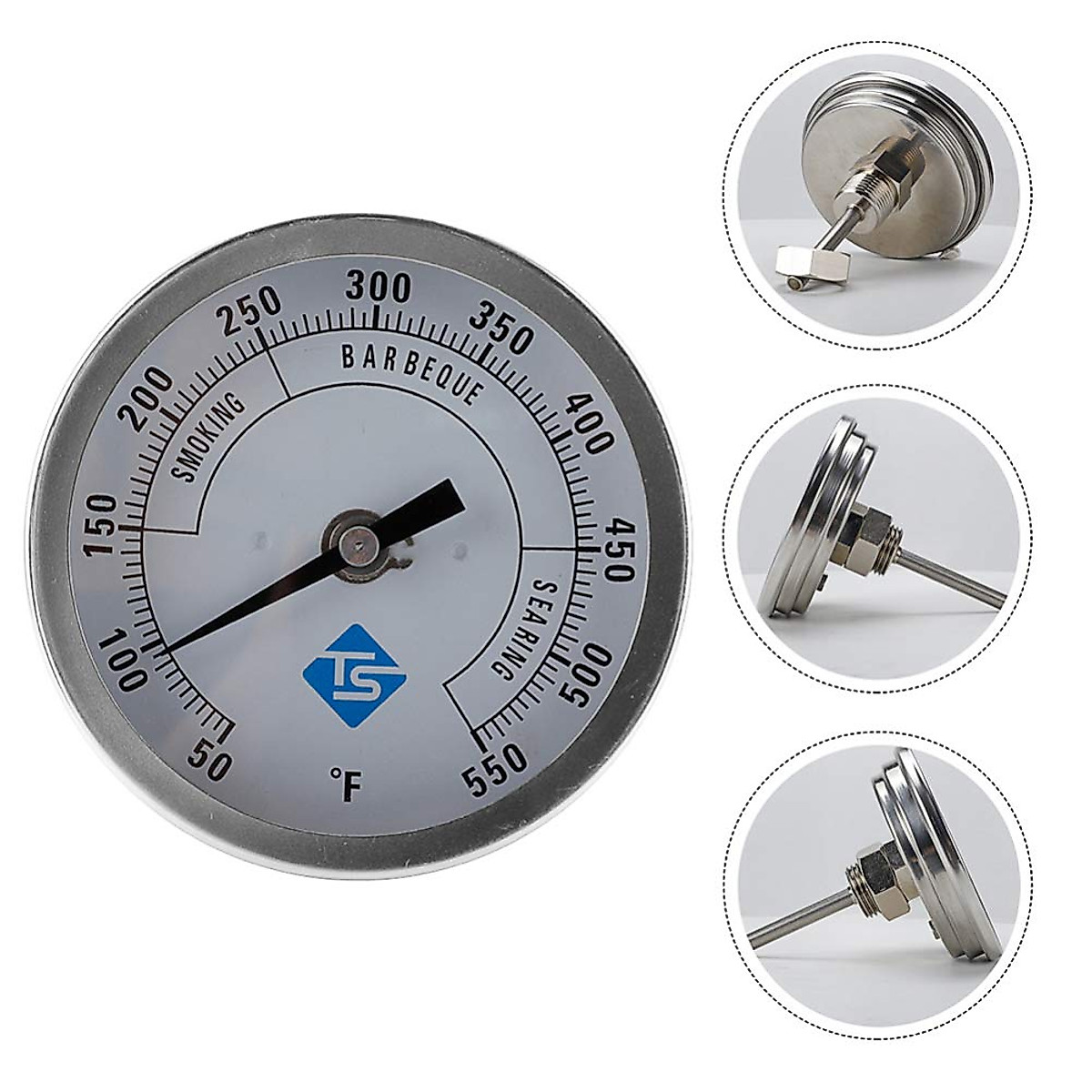 Hemoton 1pc Oven Thermometer Grill Smoker Temperature Gauge Oven Temperature Gauge Food Baking Oven Temp Gauge Home Brewing Thermometer Smoker Thermometer Indicator Metal Material Pointer