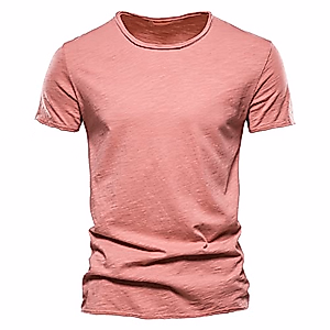 Mens Cotton Short Sleeve Color T Shirt Comfortable Tribal Top Red