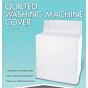Dependable Heavyweight Zippered & Quilted Washing Machine Cover White