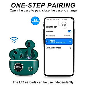 LHBHT Bluetooth Wireless Earbuds,Noise Cancelling True Wireless Earbuds,Touch Control Earbud & in-Ear Earbuds,Earbuds Includes Compact Type C Charging Case Fast Charging,Perfect for Work Travel Sport