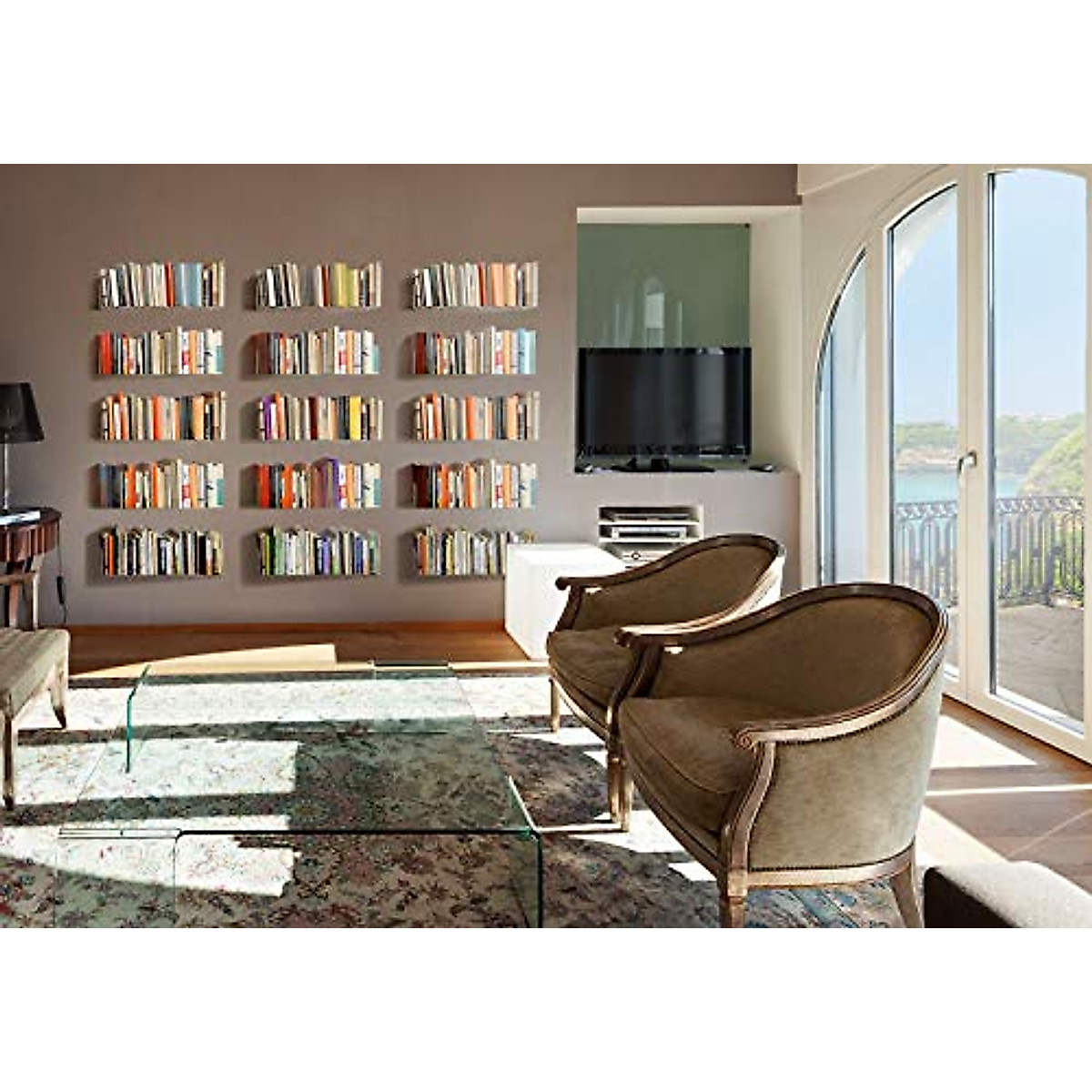 TEEbooks - Bookshelves - Set of 2 - Steel - White - 23,6" x5,9 x5,9