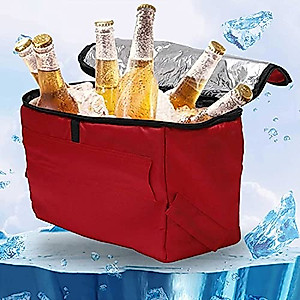 Push Pull Wagons Food Cooler Bag Folding Outdoor Trolley Cart Accessories Cooler Ice Bags for Beach Park Camping Picnic Provide Cold Beverages