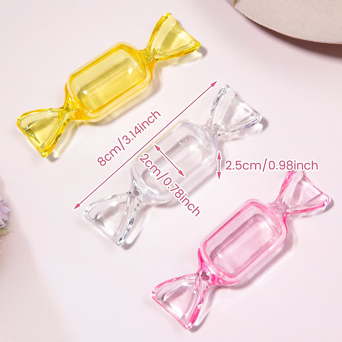 EOPER 30 Pieces Candy Shaped Container, Mini Plastic Transparent Candy Box, Candy-shaped Bead Storage Case, Chocolate Box Gift Package for Baby Shower Birthday Party Beads Art DIY Crafts Jewelry