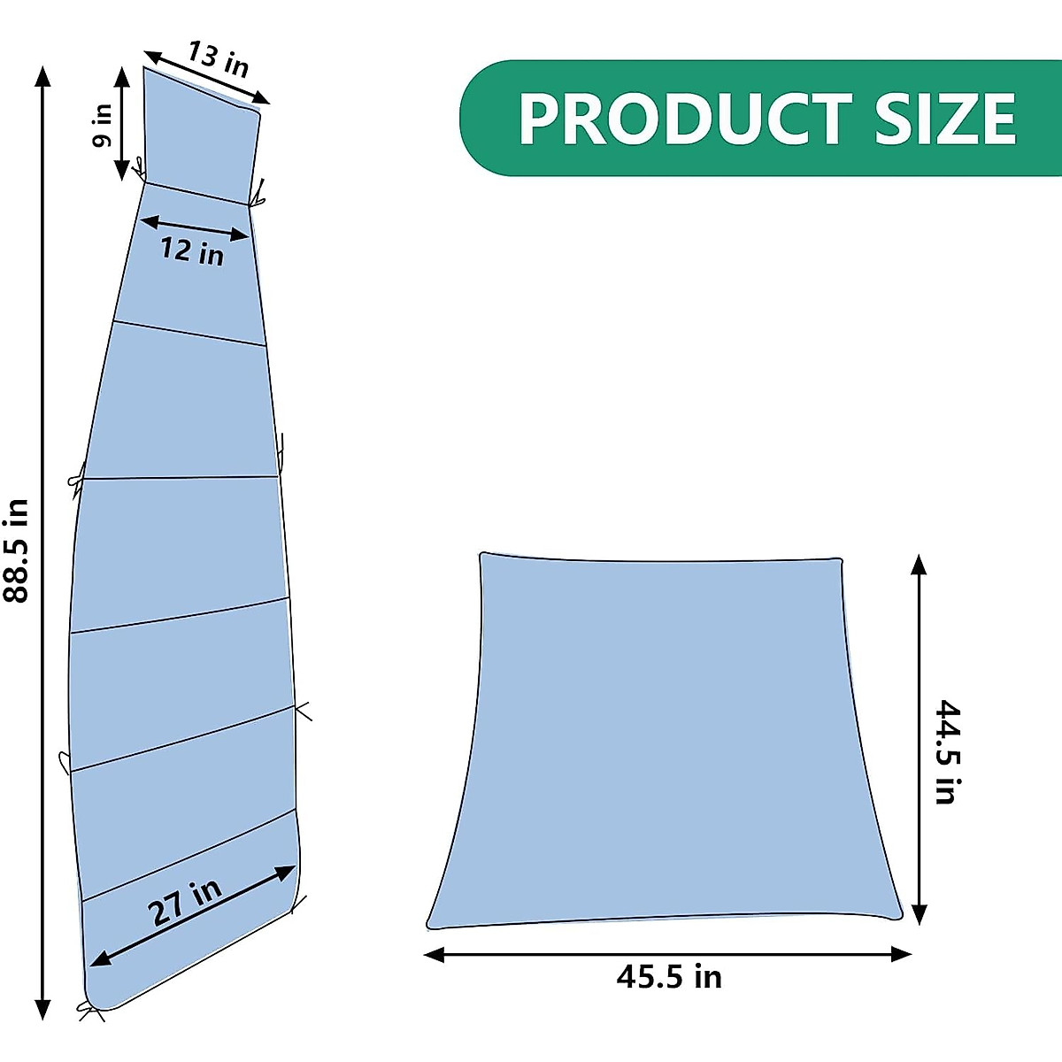 BASANOB Outdoor Hanging Lounge Chair Replacement Cushion Cover and Umbrella Fabric, Patio Curved Chaise Hammock Floating Swing Chair Pads (Cushion Not Included) (Coffee)