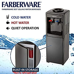 Farberware FW29919 Freestanding Hot and Cool Water Cooler Dispenser, Black