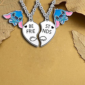 Waeceip 2PCS Best Friend Necklace Friend Gifts for Friends Cute Stitch Gifts for Friend Gifts Cute Necklace Friends Christmas Birthday Graduation Gifts