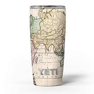 Design Skinz The Vintage Grand Ocean Map - Skin Decal Vinyl Wrap Kit Compatible with The Yeti Rambler Cooler Tumbler Cups