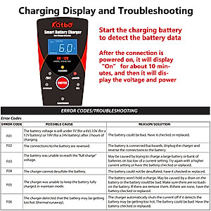 KATBO Battery Charger 12V 6A 6 Volt 2A Trickle Battery Charger Maintainer Float Charger for Motorcycle Car Boat Marine Lawn Mower ATV Toy Lead Acid,AGM, Gel,STD,SLA (Yellow)