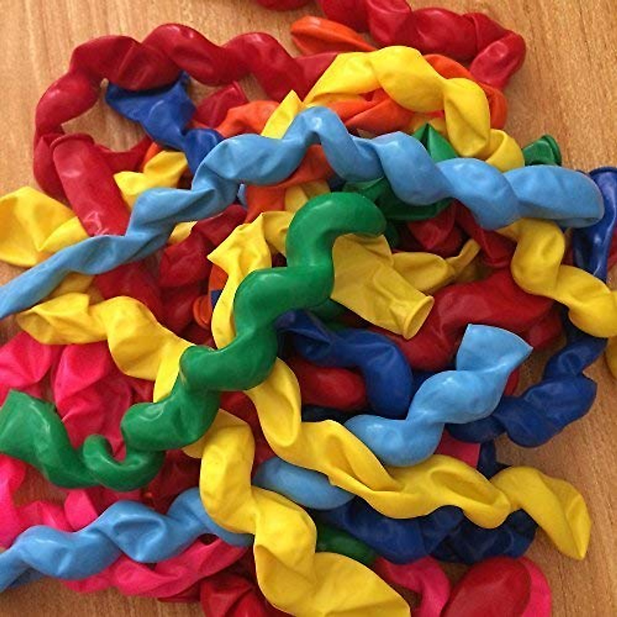 FUNPRT 40 Inches Latex Spiral Balloons 100 Count Assorted Boys Girls Birthday Party Balloons