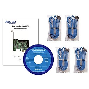 HighPoint RocketRAID 640L Internal 4 SATA Port PCI-Express 2.0 x4 SATA 6Gb/s RAID Controller -Lite Version