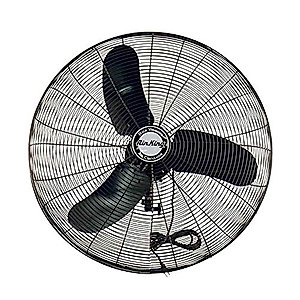 Air King 9075 30-Inch Industrial Grade Oscillating Wall Mount Fan, 1/3-Horsepower, Black Finish