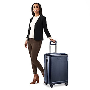 Briggs & Riley Sympatico Hardside Medium Spinner Luggage, Matte Navy, 27-Inch Checked