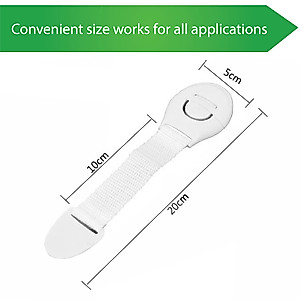 Child Safety Strap Locks (5 Pack) for Proofing Fridge, Cabinets, Drawers, Dishwasher, Toilet, 3M Adhesive No Drilling or Magnets for Furniture Kitchen Ovens Toilet Seats