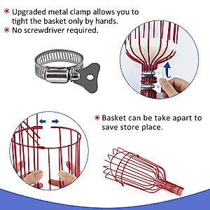 13FT Fruit Picker Pole with Basket Apple Orange Picker Tool Tree Fruit Catcher with Lightweight Stainless Steel Connecting Pole, Sturdy Basket with Foam Pad, Metal Clamp