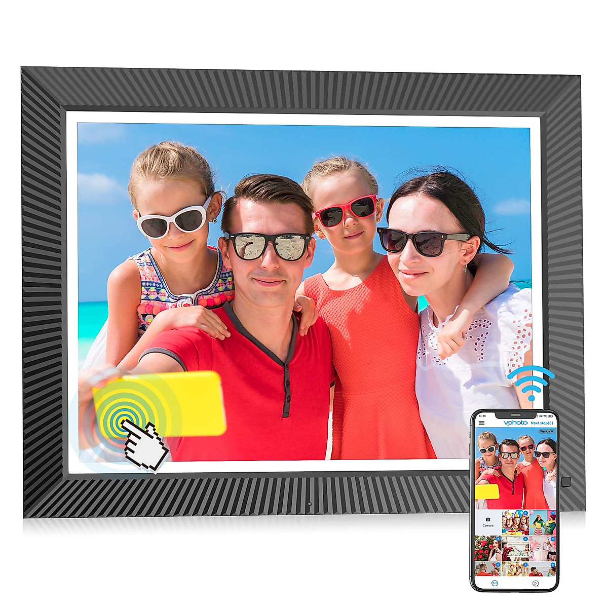 17-inch Smart Digital Picture Frame - FULLJA WiFi Digital Photo Frame with Touch Screen, Wall Mountable, 32GB, Motion Sensor, Unlimited Cloud Storage, Best Gifts for Loved Ones