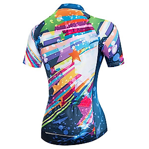 Cycling Jersey Women's Bicycle Tops Breathable Shirt Mountain Clothing Bike Top MTB Road Jersey Short Sleeve Summer Multi L