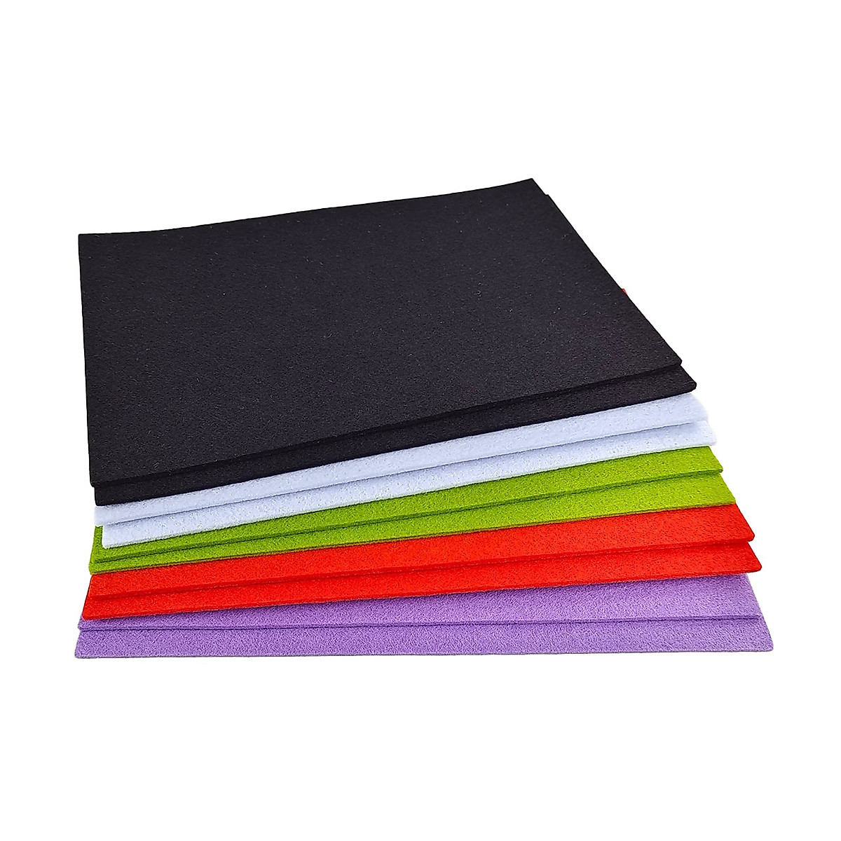 Jtnohx Felt, 3mm Thick Felt Sheets, 8"x12" Felt Fabric for Crafts, 10 Pcs Hard Stiff Felt for Sewing Holiday & DIY（Halloween Colors Series）