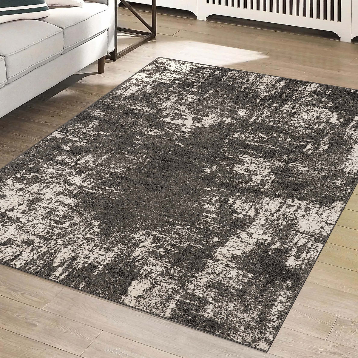 LUXE WEAVERS Lagos Collection Dark Grey 2x3 Abstract Area Rug