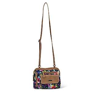 MultiSac Zippy Triple Compartment Crossbody Bag, Wildflower/Hazelnut