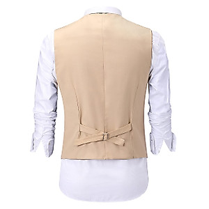 Aesido Men Suits Slim Fit 3 Pieces Wedding Formal Business Tuxedos One Button(Silver Grey,US34)