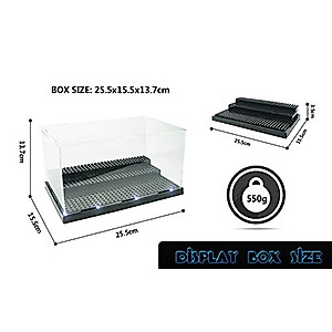 Display Case for Minifigure Action Figures Blocks, Display Box Storage for Lego Minifigures, Gifts for Lego Lovers,Black