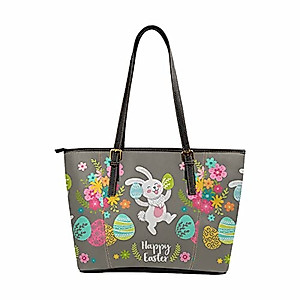 InterestPrint Happy Easter Greeting Card Travel Handbag, Overnight Carry-On Tote Bag, weekend Bag