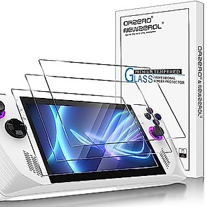 Orzero (3 Pack Compatible for ROG Ally (Upgraded) Tempered Glass Screen Protector, (Full Coverage) Anti Scratch 9 Hardness 2.5D Arc Edges Bubble-Free (Lifetime Replacement)