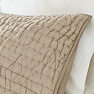 MADISON PARK SIGNATURE Serene King Size Quilt Bedding Set - Linen, Quilted – 3 Piece Bedding Quilt Coverlets – 100% Cotton Voile Bed Quilts Quilted Coverlet