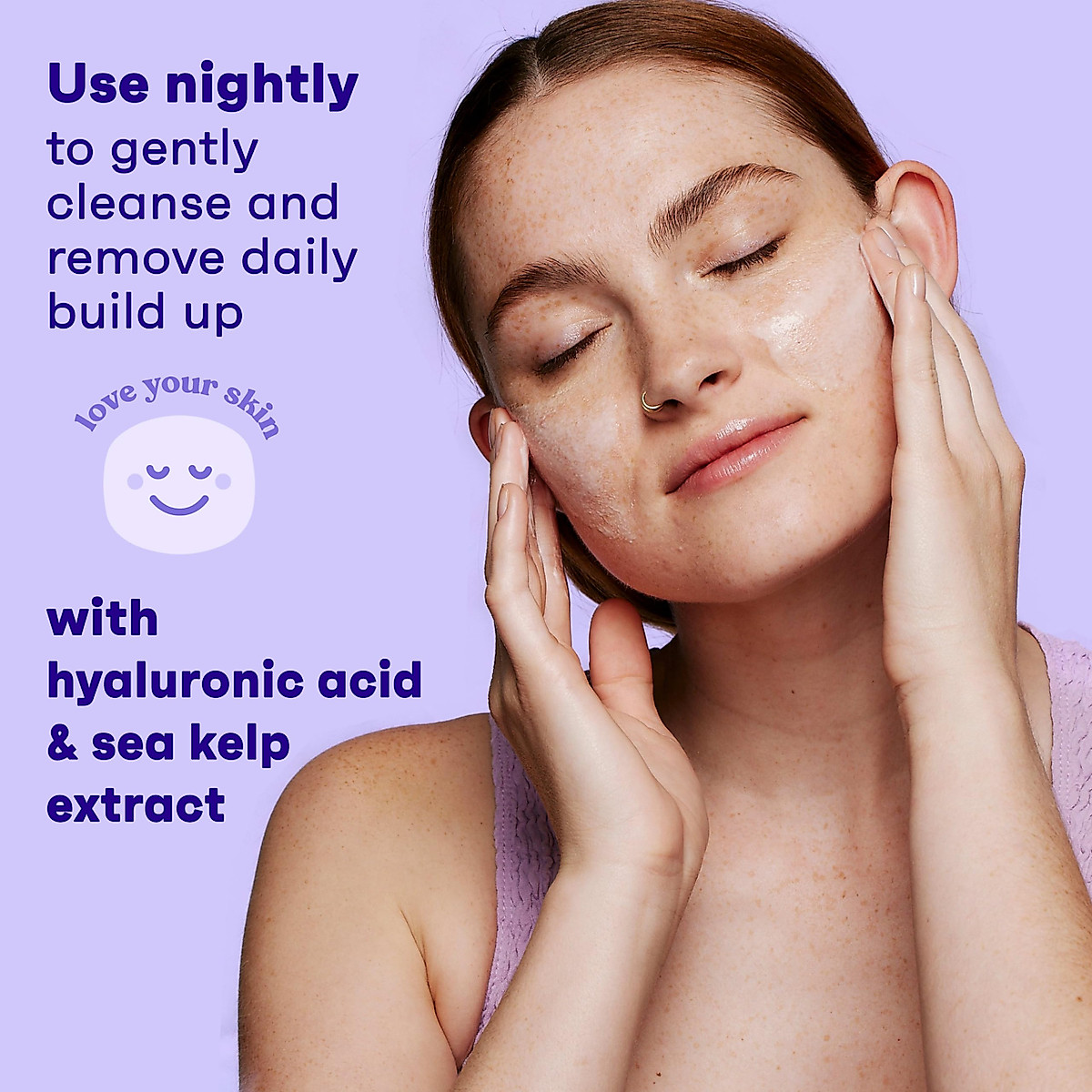 Clean & Clear Night Relaxing Deep Cleaning Oil-Free Night Face Wash, Foaming Facial Cleanser with Hyaluronic Acid & Sea Kelp Extract Gently Removes Oil & Pore Clogging Impurities, 8 fl. oz, 6 Pack